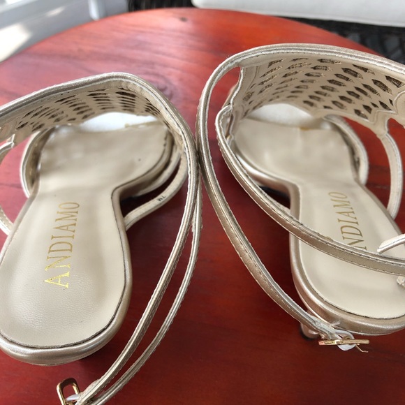 Andiamo | Shoes | Andiamo Nwob Gold Lattice Dressy Heels 7m | Poshmark